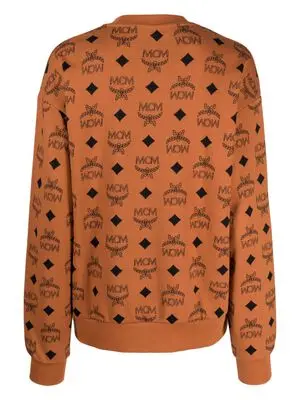 Mcm Monogram Print Cotton Sweatshirt