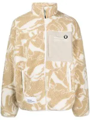 AAPE BY *A BATHING APE® Camouflage-print Fleece Jacket - Neutrals