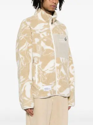 AAPE BY *A BATHING APE Camouflage-print Fleece Jacket - Neutrals