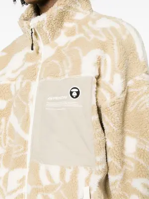 AAPE BY *A BATHING APE Camouflage-print Fleece Jacket - Neutrals