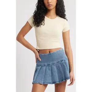Bp. Compact Rib Crop Baby Tee - Ivory Gleam