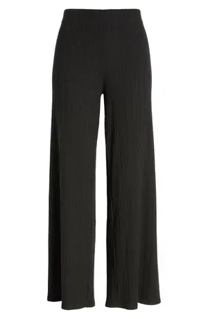 Eileen Fisher Plissé Wide Leg Ankle Pants