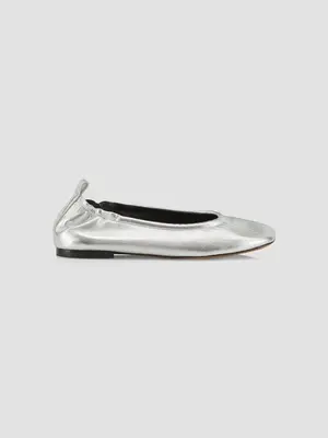 3.1 Phillip Lim Stretch-back Metallic Leather Ballet Flats - Silver