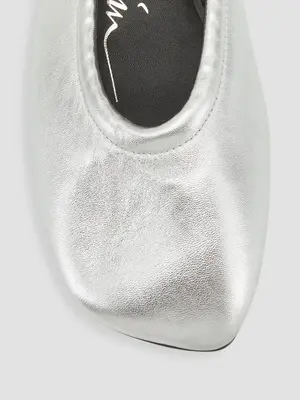 3.1 Phillip Lim Stretch-back Metallic Leather Ballet Flats - Silver