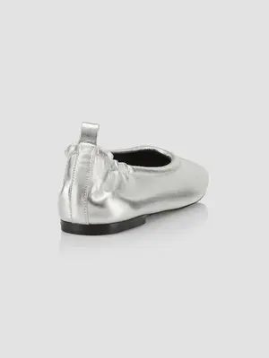 3.1 Phillip Lim Stretch-back Metallic Leather Ballet Flats - Silver