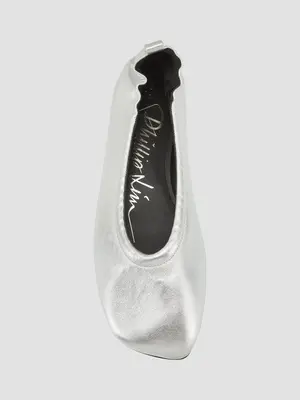 3.1 Phillip Lim Stretch-back Metallic Leather Ballet Flats - Silver