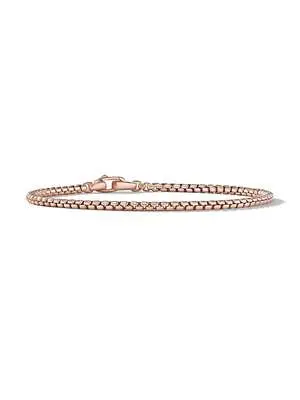 David Yurman Box Chain Bracelet In 18k - Rose Gold