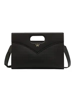 Mcm Women's Medium Leather Tote - Black - Black