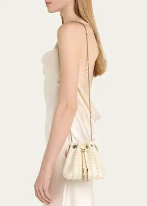 JIMMY CHOO Bon Bon Pearly Bucket Bag - Ivory