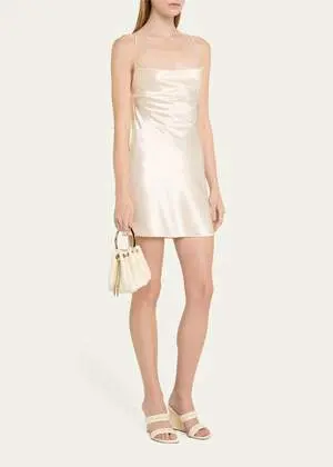 JIMMY CHOO Bon Bon Pearly Bucket Bag - Ivory
