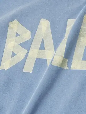 Balenciaga Oversized Distressed Logo-print Cotton-jersey T-shirt