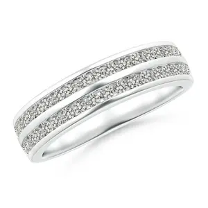 Angara Channel-set Diamond Double Row Wedding Ring 1.5mm White Gold/k