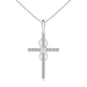 Angara Diamond Cross And Infinity Pendant 1mm - Platinum/k