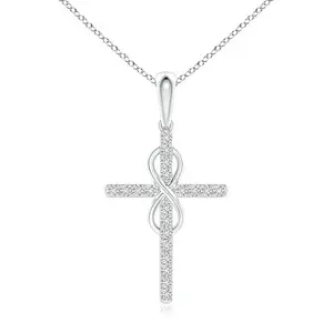 Angara Diamond Cross And Infinity Pendant 1mm White Gold/h
