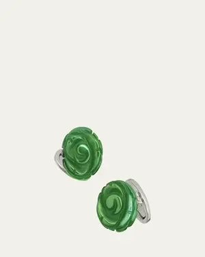 JAN LESLIE Hand-carved Onyx Sterling Silver Cufflinks