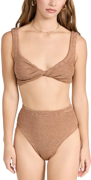 Hunza G Jamie Bikini Set - Metallic Cocoa