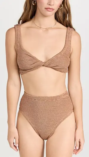 Hunza G Jamie Bikini Set - Metallic Cocoa