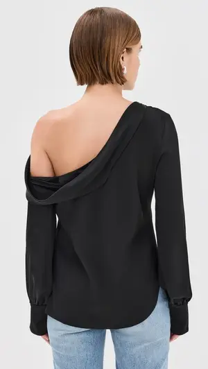 Simkhai Alice One Shoulder Top - Black