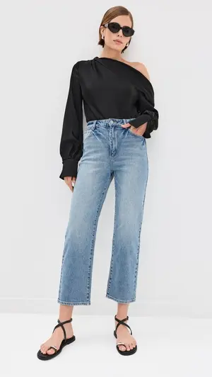 Simkhai Alice One Shoulder Top - Black