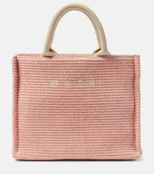 Marni Small Raffia-effect Logo Tote Bag