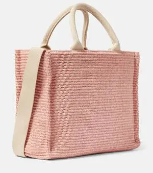 Marni Small Raffia-effect Logo Tote Bag