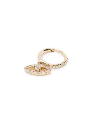 PERSEE 18kt Yellow Diamond Evil Eye Hoop Earring