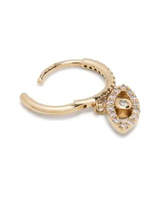 PERSEE 18kt Yellow Diamond Evil Eye Hoop Earring