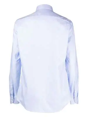 XACUS Cutaway-collar Organic Cotton Shirt - Blue