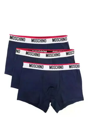 Moschino Logo-waistband Jersey Boxers - Blue