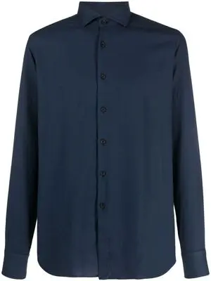 XACUS Cutaway-collar Cotton Shirt - Blue
