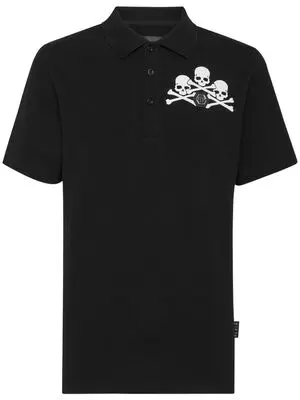 Philipp Plein Skull Logo Polo Shirt - Black