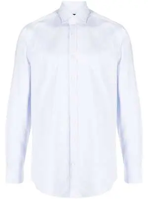 HACKETT Striped Cotton Shirt - Blue