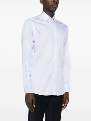 HACKETT Striped Cotton Shirt - Blue