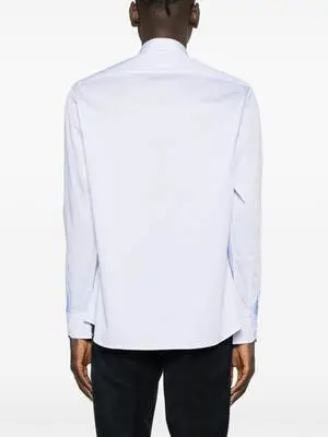 HACKETT Striped Cotton Shirt - Blue