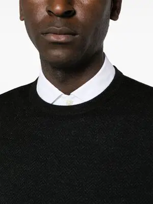 HACKETT Herringbone Jacquard Wool Jumper