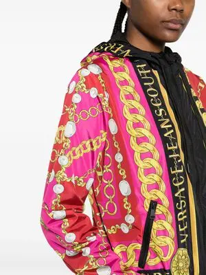 Versace V-emblem Chain Windbreaker Jacket