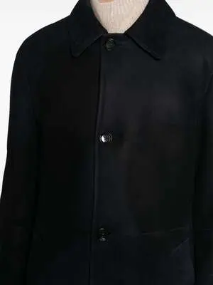 Brioni Single-breasted Leather Coat