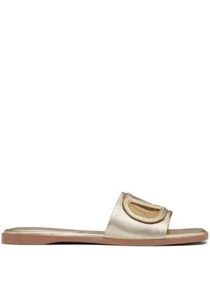 Valentino Garavani V-logo Cut-out Sandals - Gold