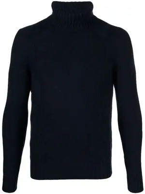 FILERIA Roll-neck Virgin Wool-blend Jumper - Blue