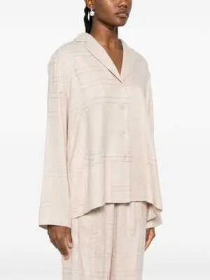 TOTEME Monogram Flannel Pajama Top - Neutrals