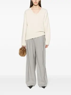 TOTEME V-neck Wool-cashmere Jumper - Neutrals