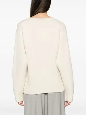 TOTEME V-neck Wool-cashmere Jumper - Neutrals