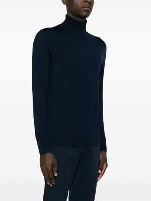 HACKETT LONDON Hackett Fine-knit Roll-neck Jumper - Blue