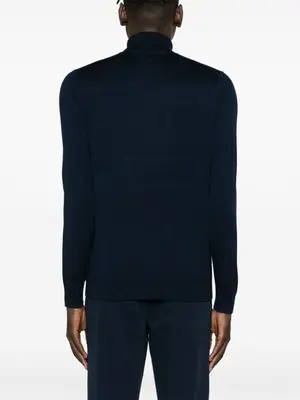 HACKETT LONDON Hackett Fine-knit Roll-neck Jumper - Blue