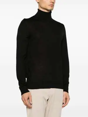 HACKETT LONDON Hackett Roll-neck Wool-blend Jumper - Black