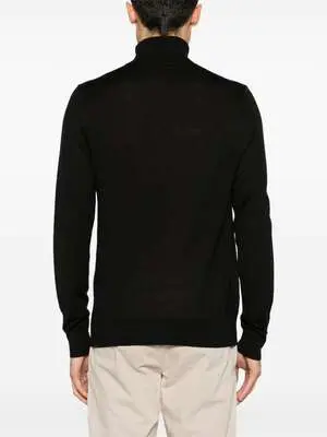 HACKETT LONDON Hackett Roll-neck Wool-blend Jumper - Black