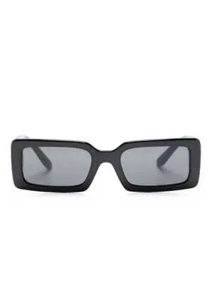 Dolce & Gabbana Logo-plaque Rectangle-frame Sunglasses - Black