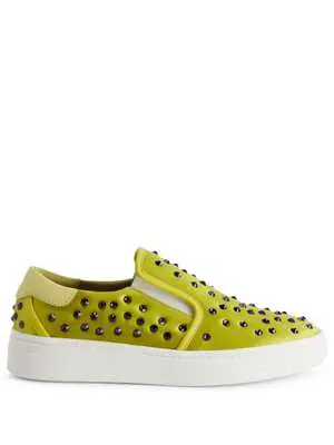 GIUSEPPE ZANOTTI Studded Slip-on Sneakers - Green