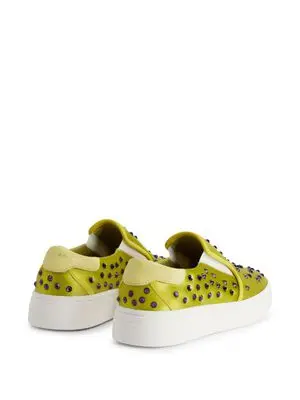 GIUSEPPE ZANOTTI Studded Slip-on Sneakers - Green
