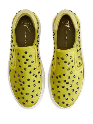 GIUSEPPE ZANOTTI Studded Slip-on Sneakers - Green